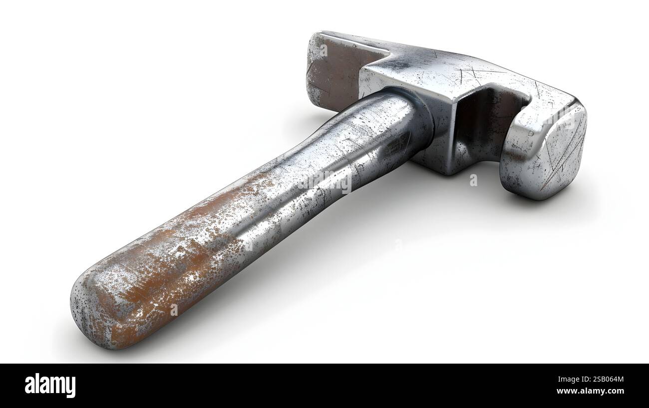 A robust and metallic 3D hammer icon,symbolizing construction,DIY ...