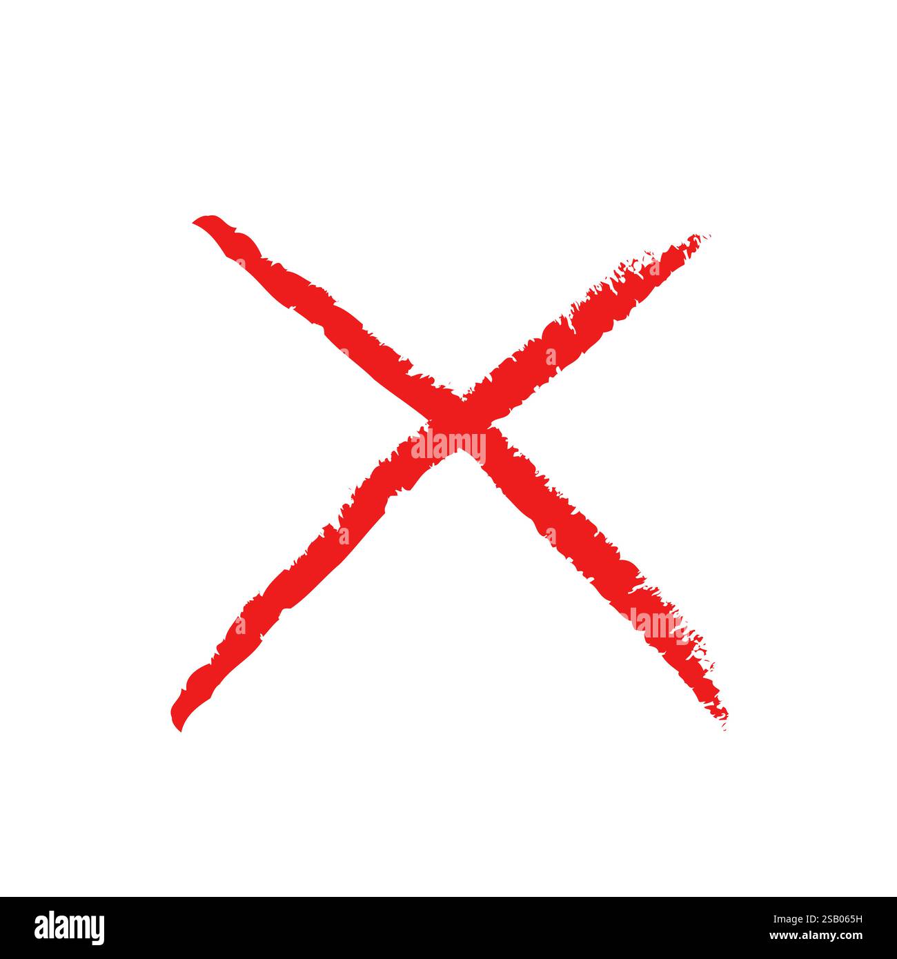 Vector grunge red painted X mark. Crossed X symbol. Cross design ...