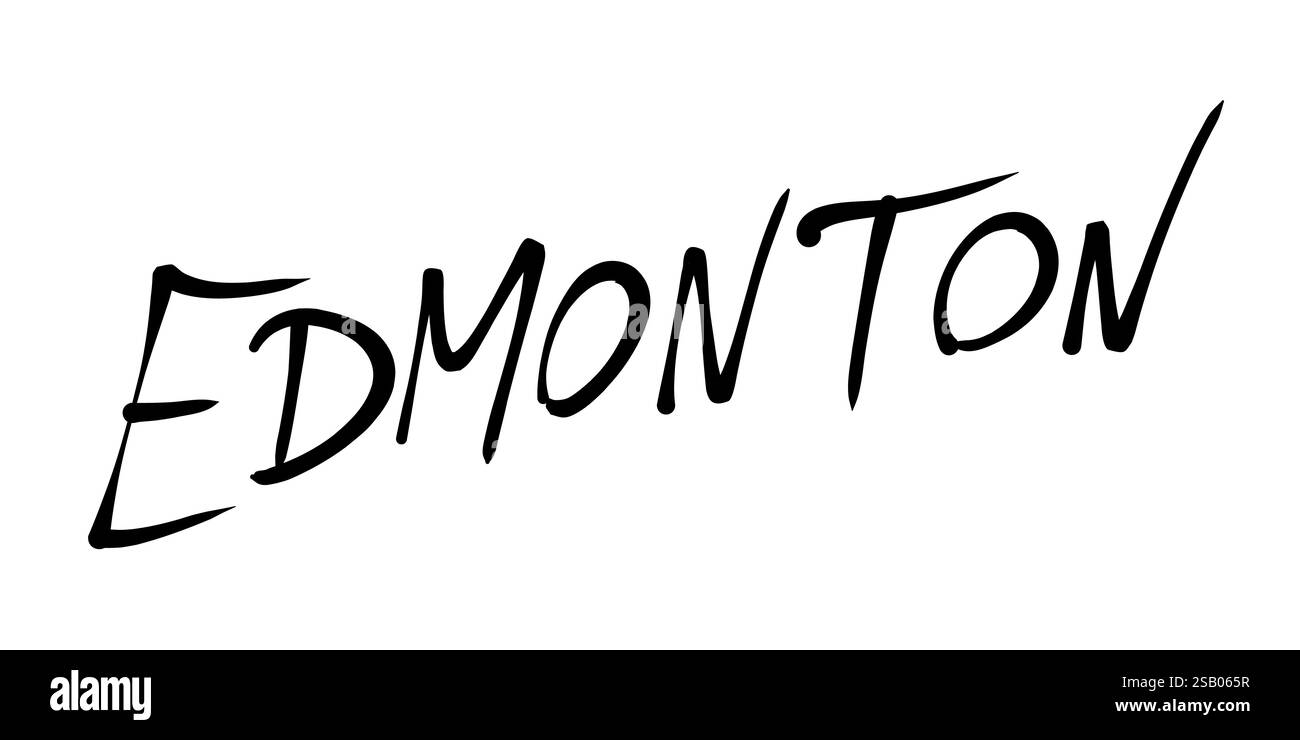 Edmonton city name handwriting. Handwritten word text sign Stock Vector ...