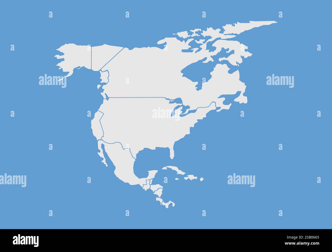 Close up of North America on world map. Vector Stock Vector Image & Art ...