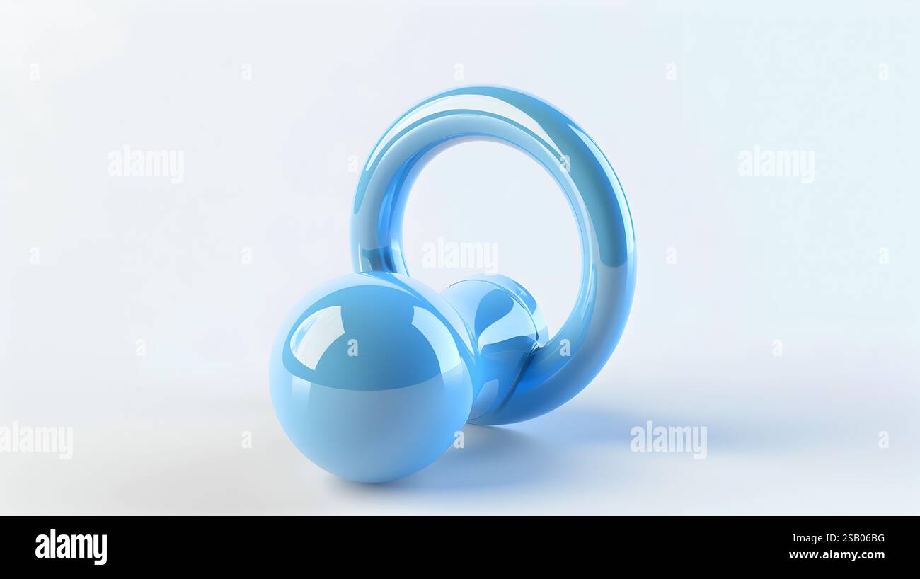 This is a 3D render of a blue pacifier icon,designed to symbolize ...