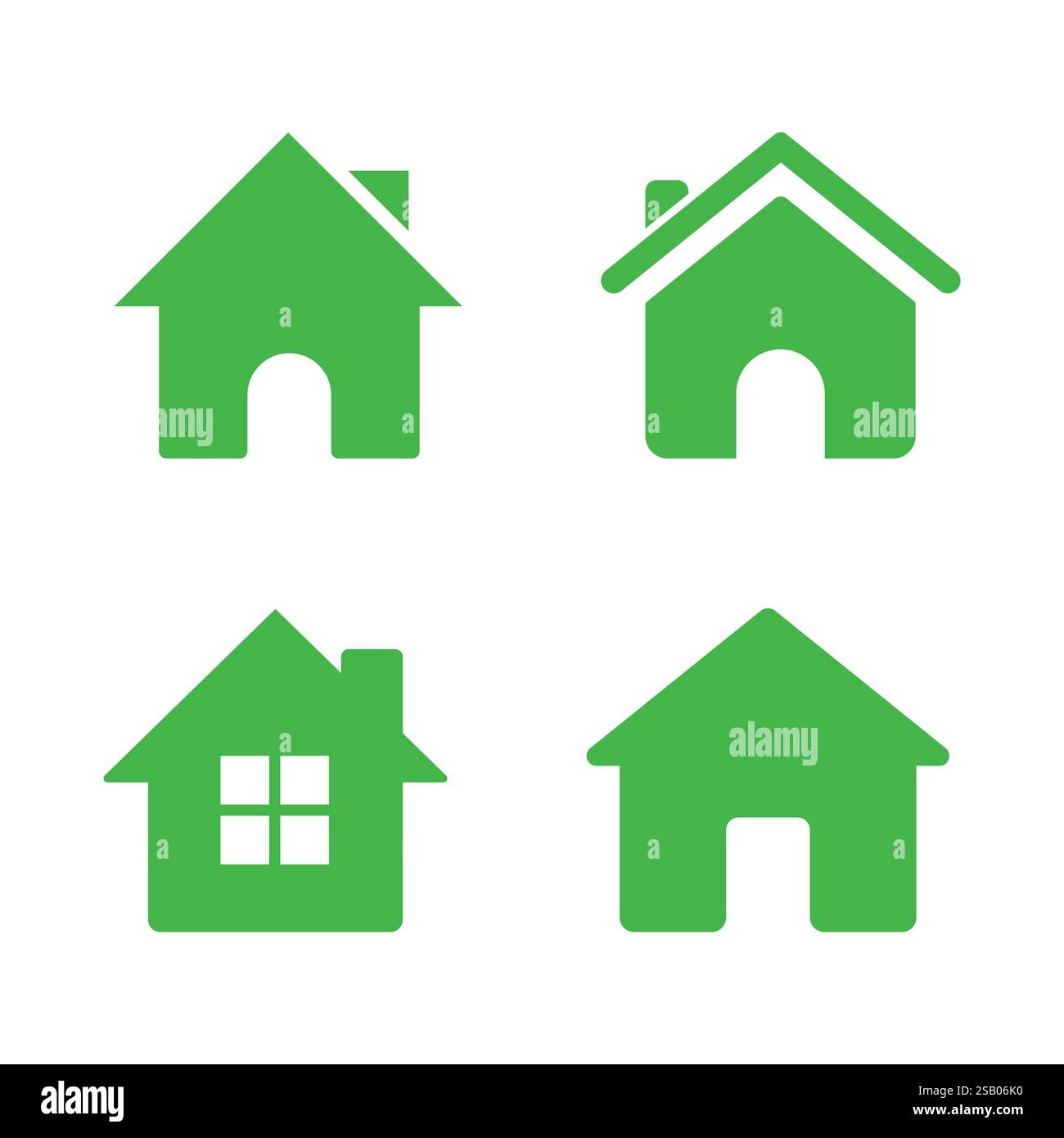 Web home icon set for websites and apps. Simple house symbol. Flat real ...