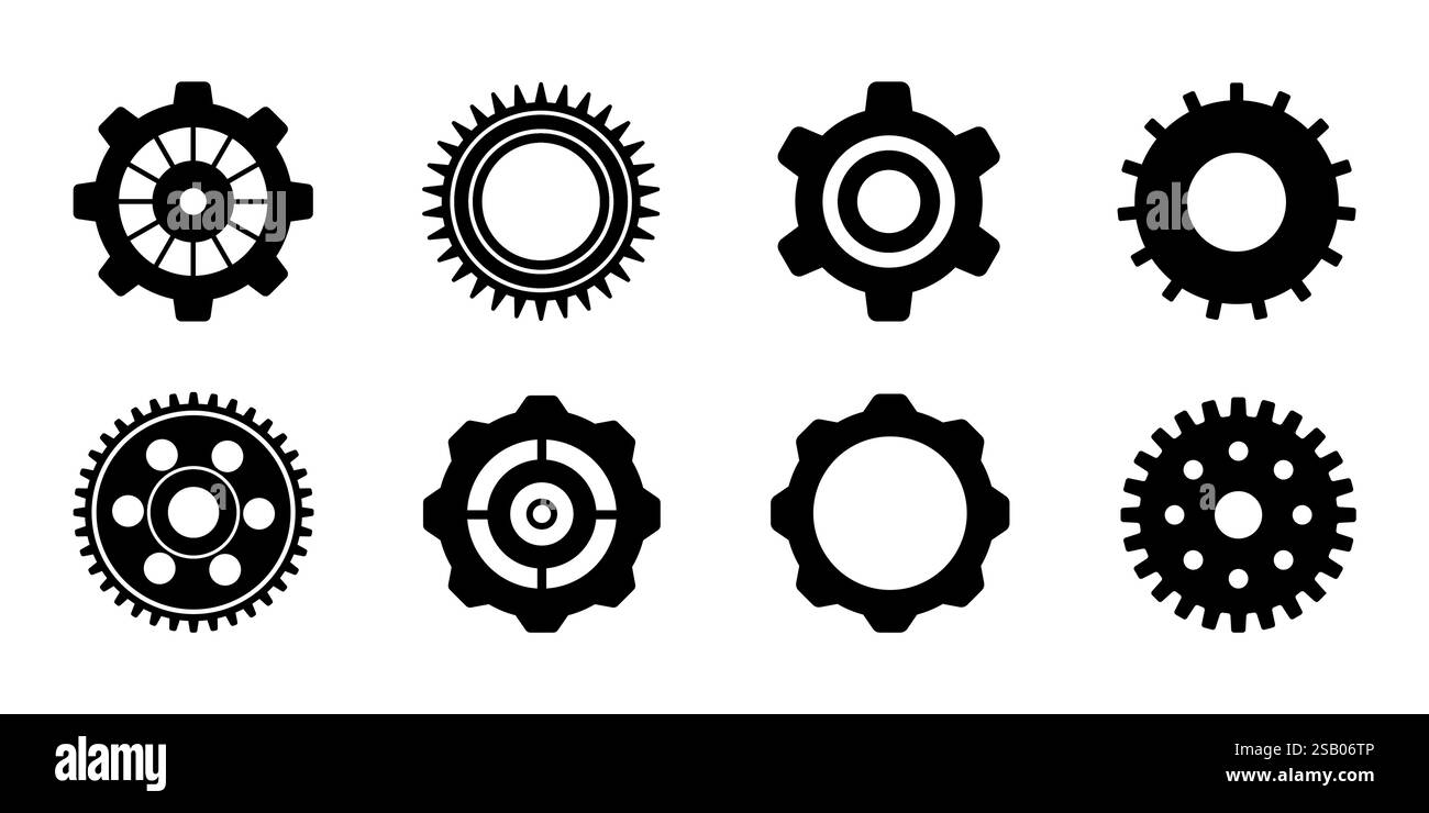Gear wheel icon set. Simple Gear wheel collection. Cogwheel. Gear icons ...