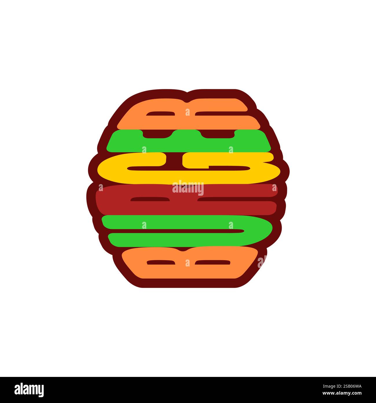 Burger lettering symbol of letters. Hamburger sign. Concept of name for ...