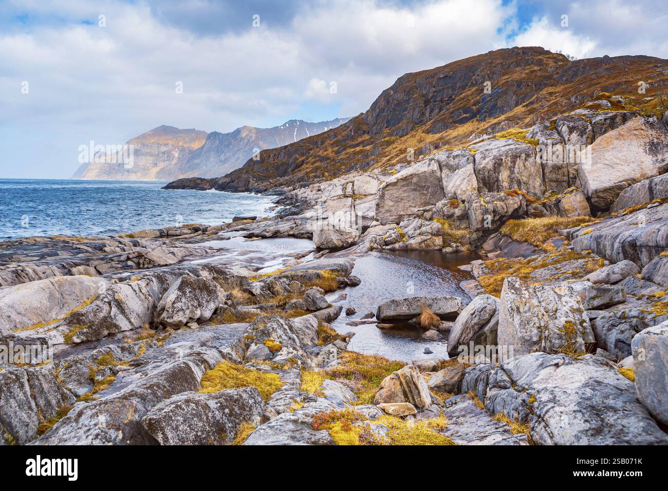 Fjords near Mefjordvaer on the island of Senja in Norway Stock Photo ...