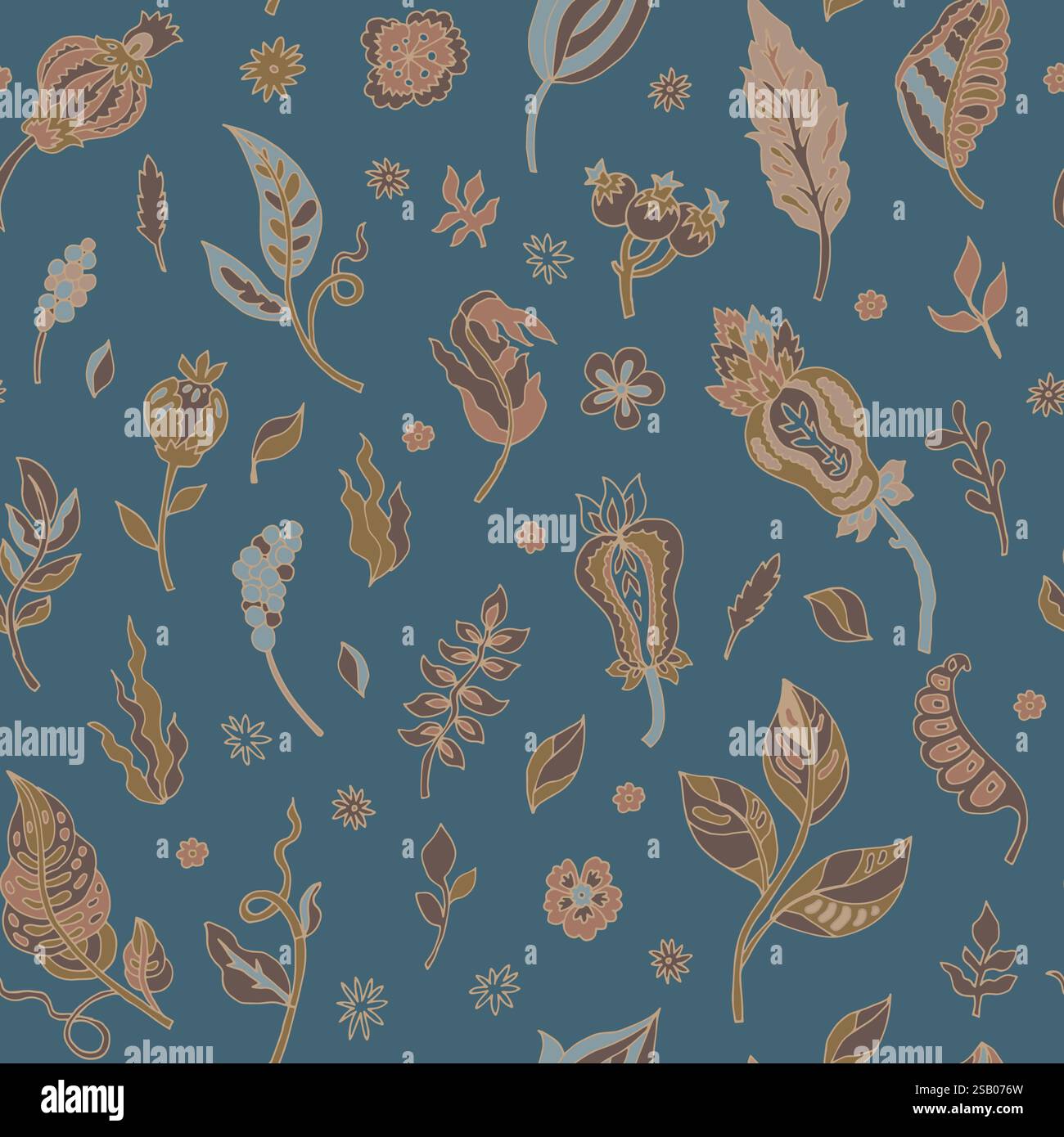 Floral pattern in earthy tones hi-res stock photography and images - Alamy