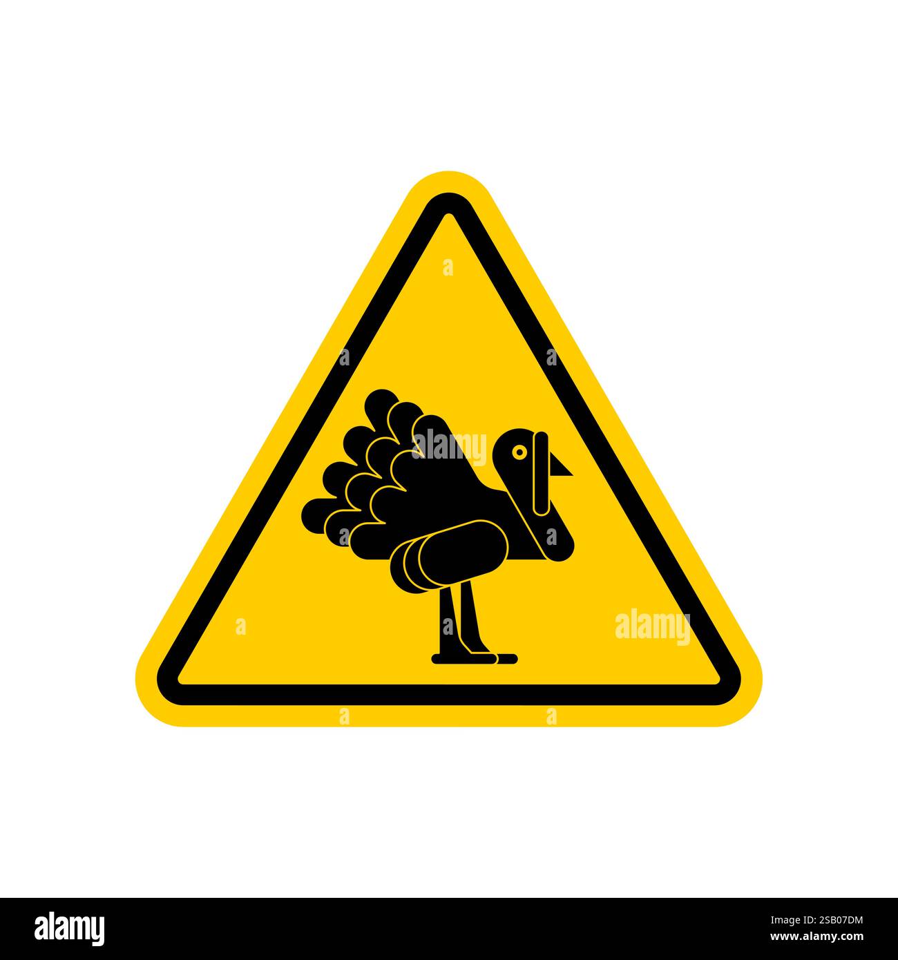 Attention Turkey bird. Caution Turkey sign. Triangular road sign symbol ...