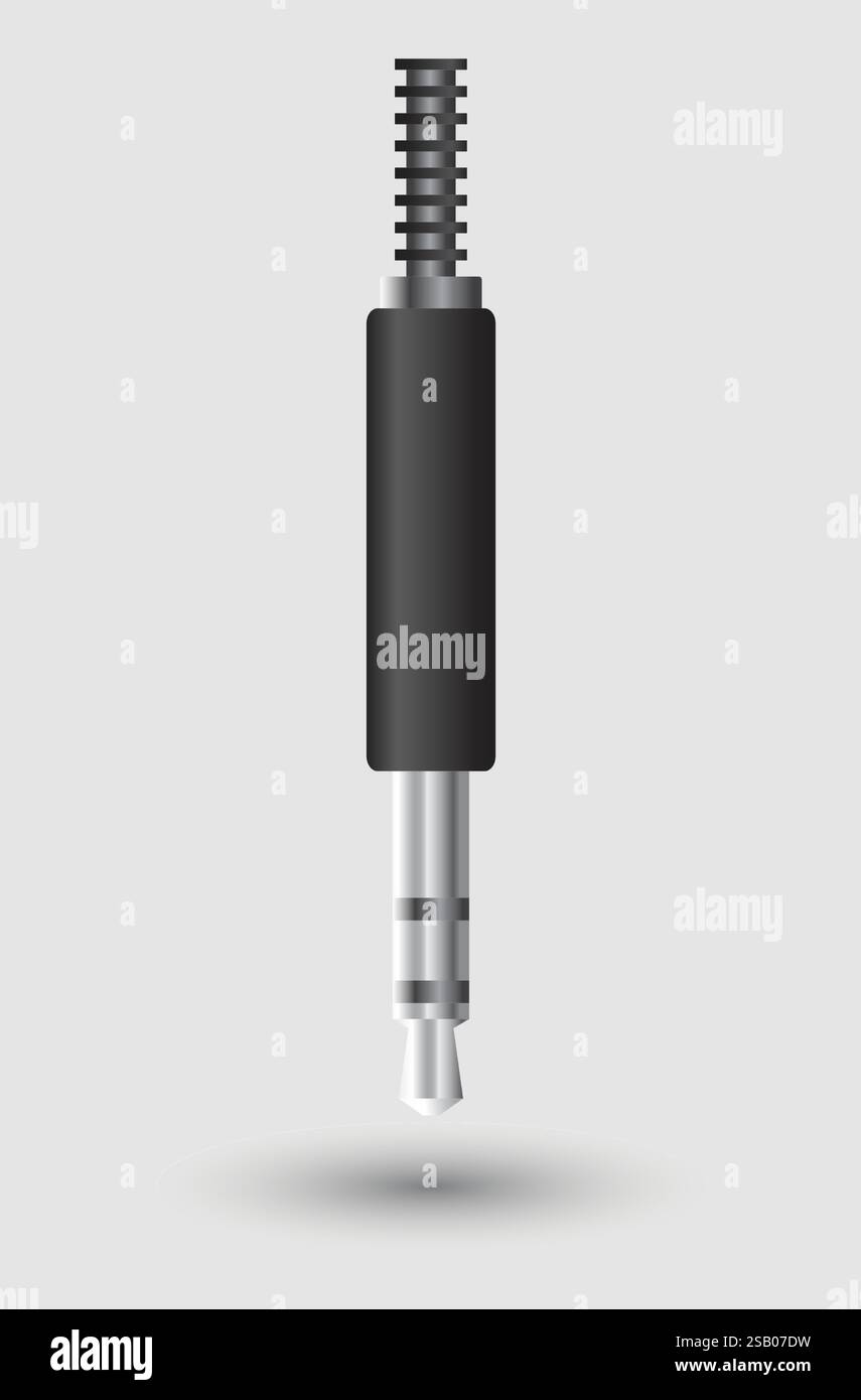 Audio jack 3.5 mm. Vector illustration. AUX male plug audio stereo ...