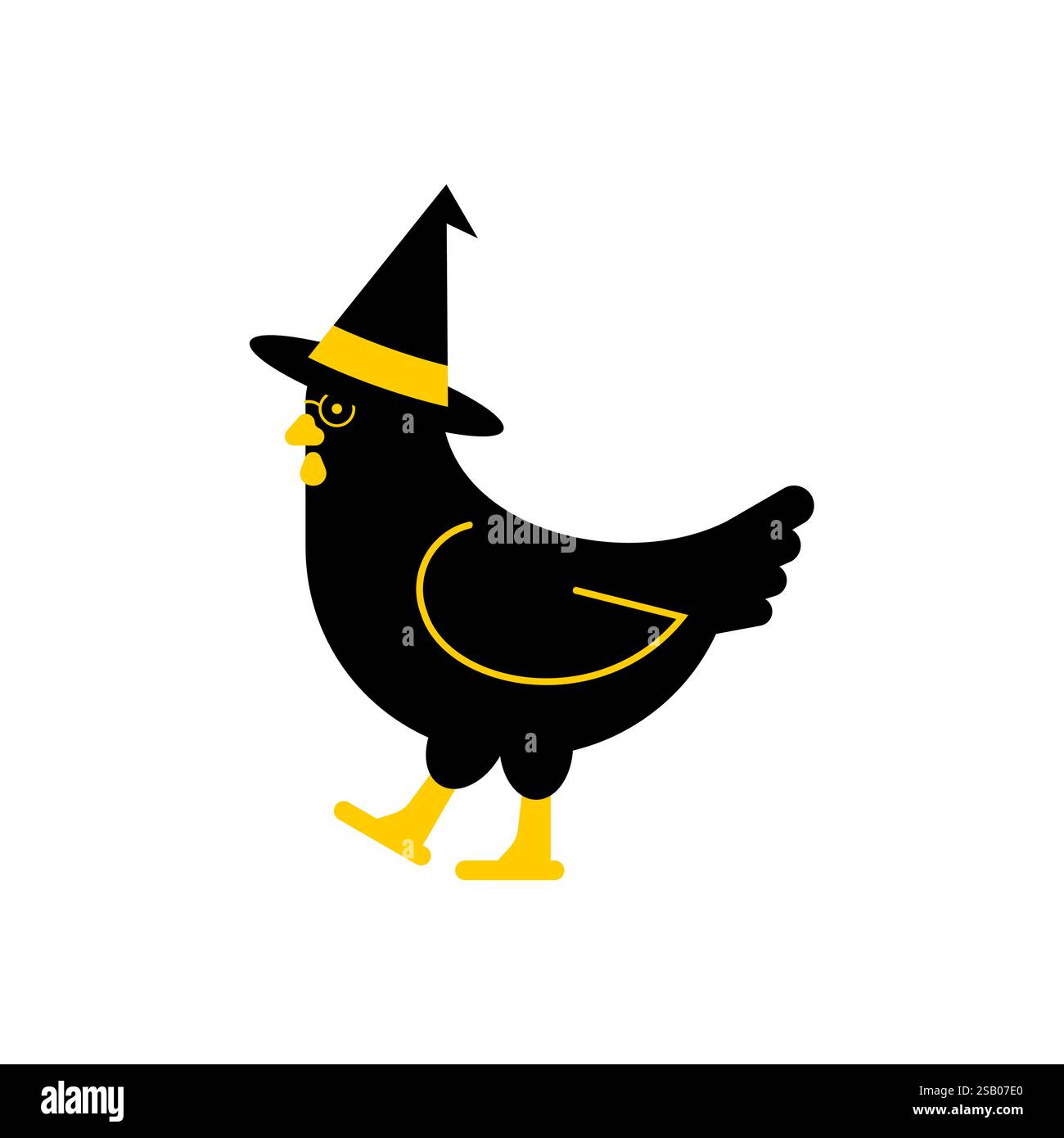 Black Chicken witch in hat. Magic rooster Stock Vector Image & Art - Alamy