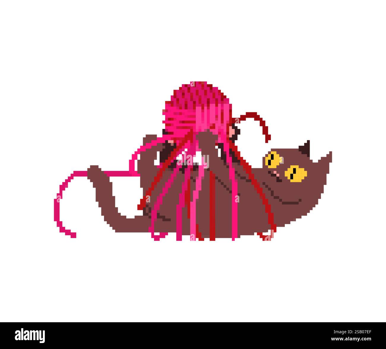Cat plays with ball pixel art. 8 bit Cat and ball of wool Stock Vector ...