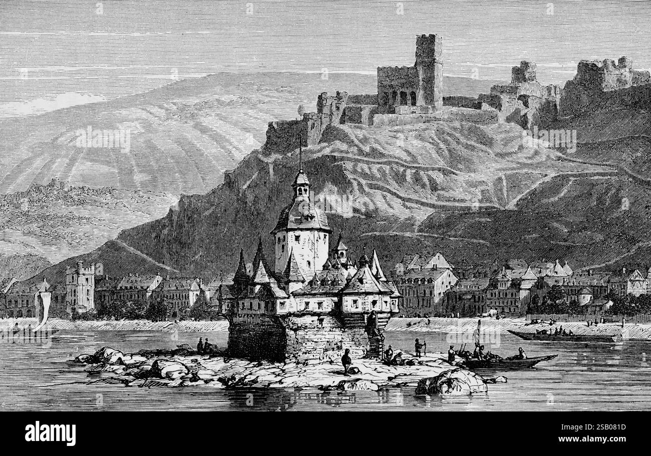 The former customs castle Pfalzgrafenstein on an island in the Rhine ...