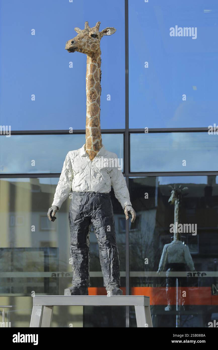 Sculpture giraffe man by Stephan Balkenhol, modern art, giraffe figure ...