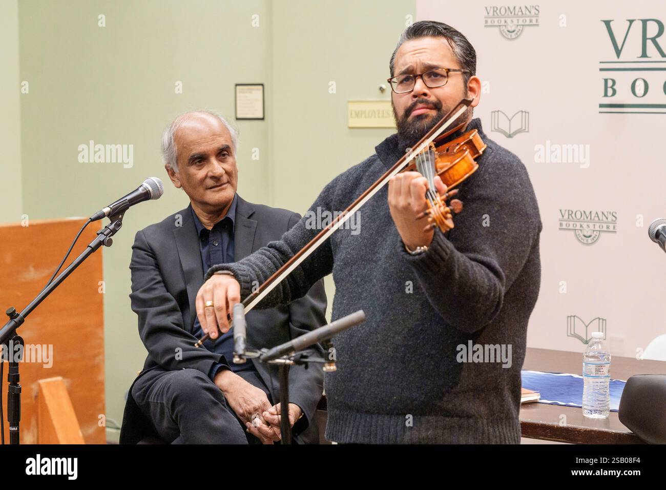 Violinist Vijay Gupta performs to introduce Pico Iyer, the bestselling ...