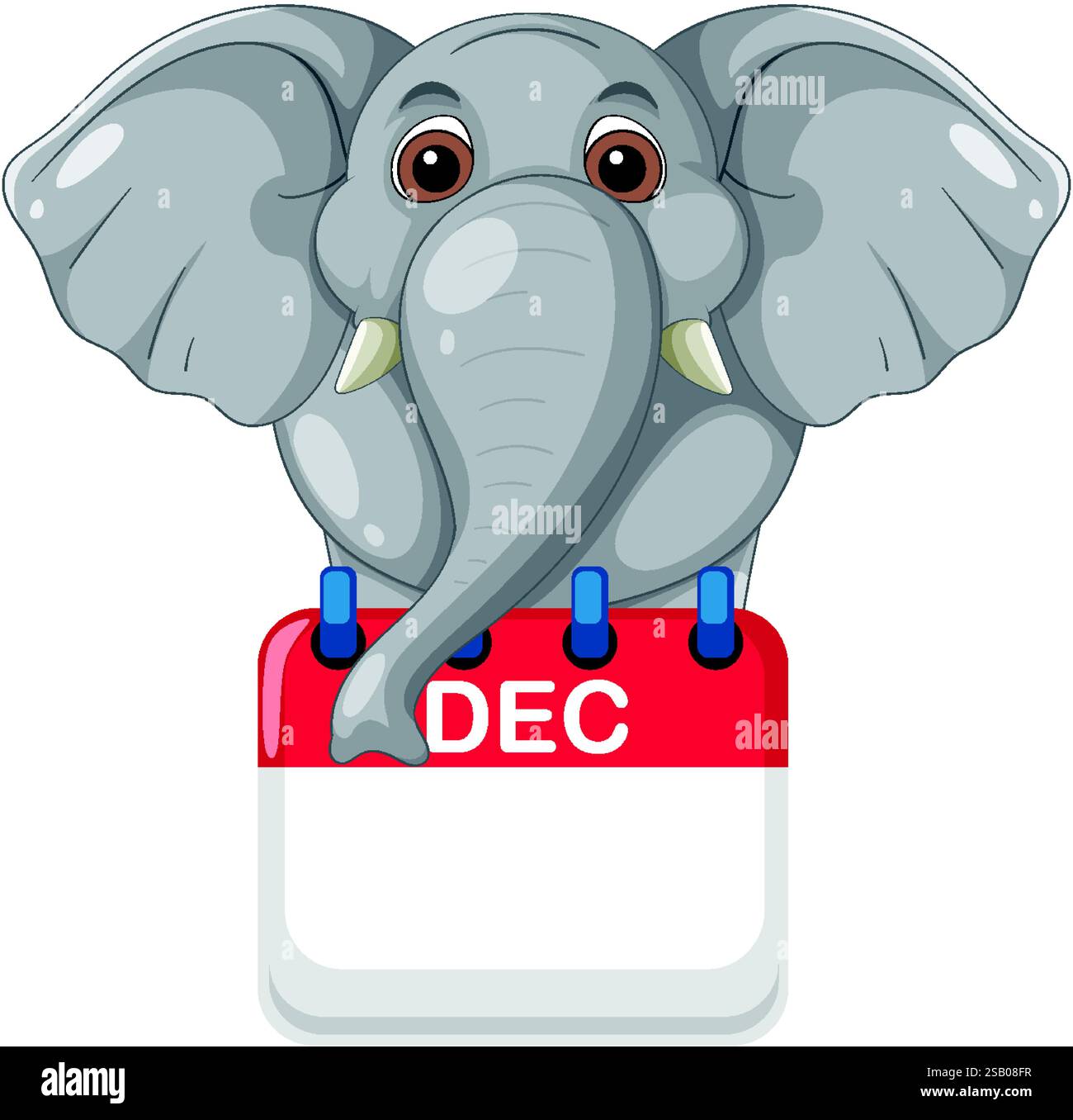 Elephant peeking over a December calendar page Stock Vector Image & Art ...