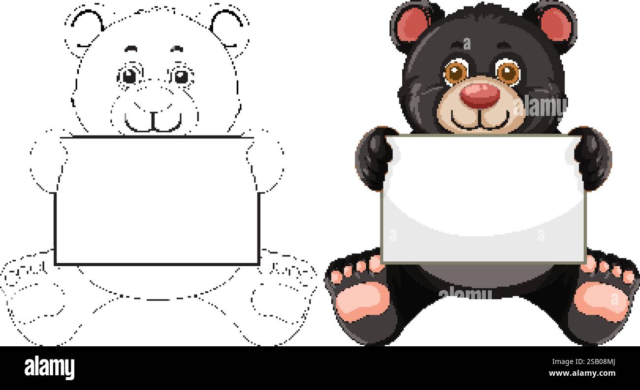 Two bears with signs for customizable messages Stock Vector Image & Art ...