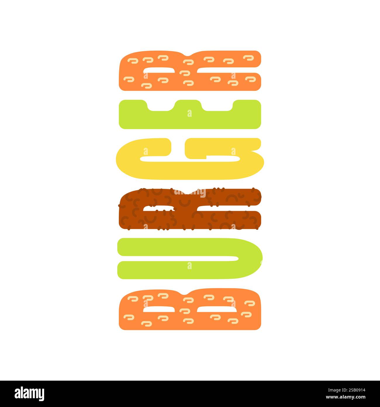 Burger lettering symbol of letters. Hamburger sign. Concept of name for ...