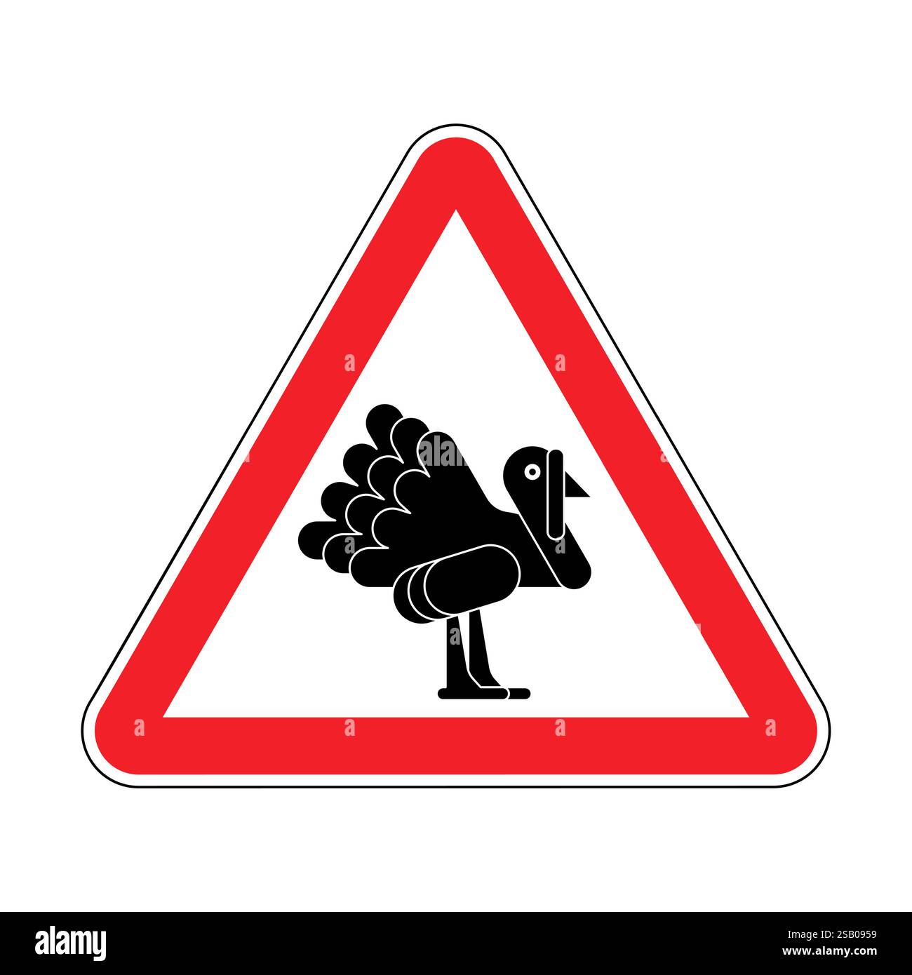 Attention Turkey bird. Caution Turkey sign. Triangular road sign symbol ...
