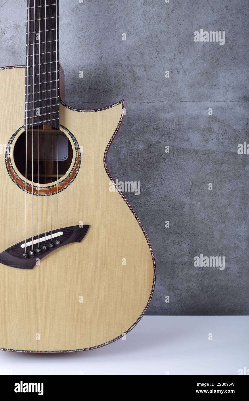 Musical instrument - Closeup Fragment Silhouette of a solid spruce top ...