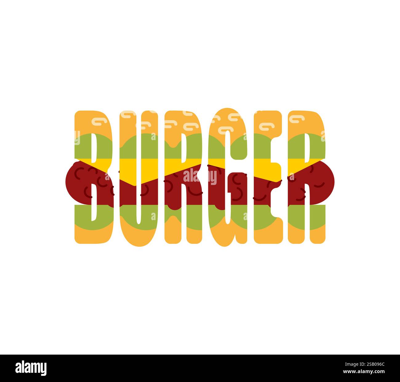 Burger lettering symbol of letters. Hamburger sign. Concept of name for ...