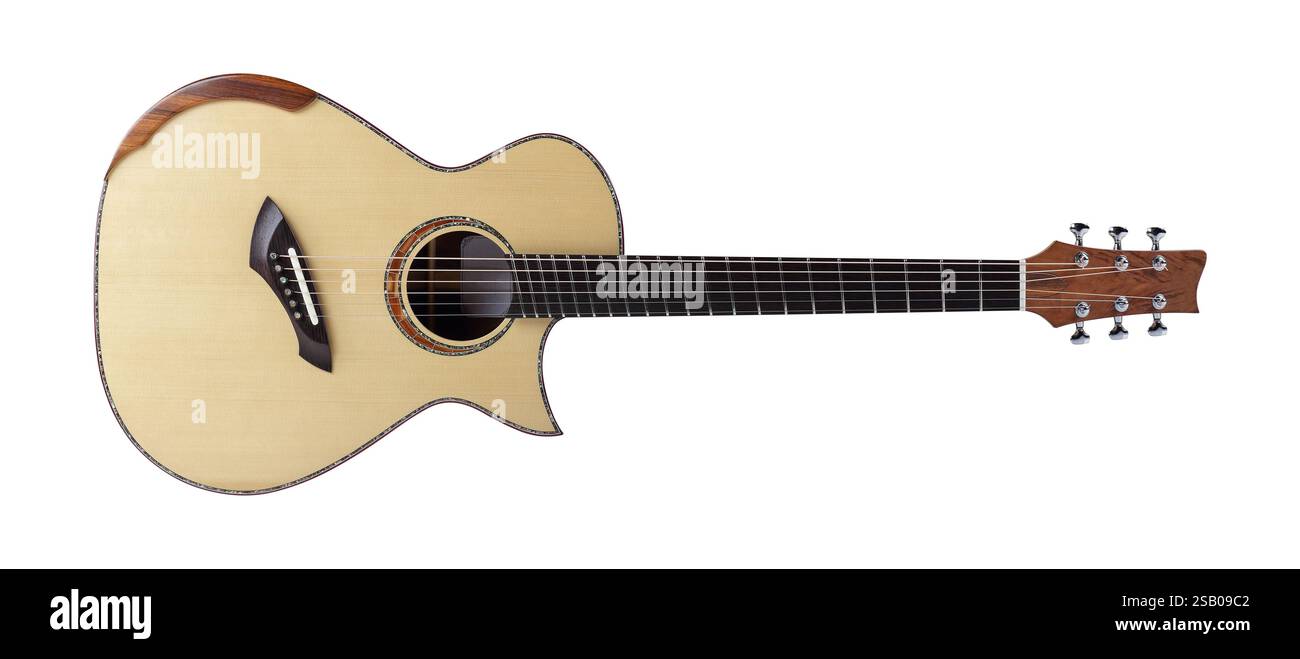 Musical instrument - Beautiful electric acoustic guitar isolated white ...