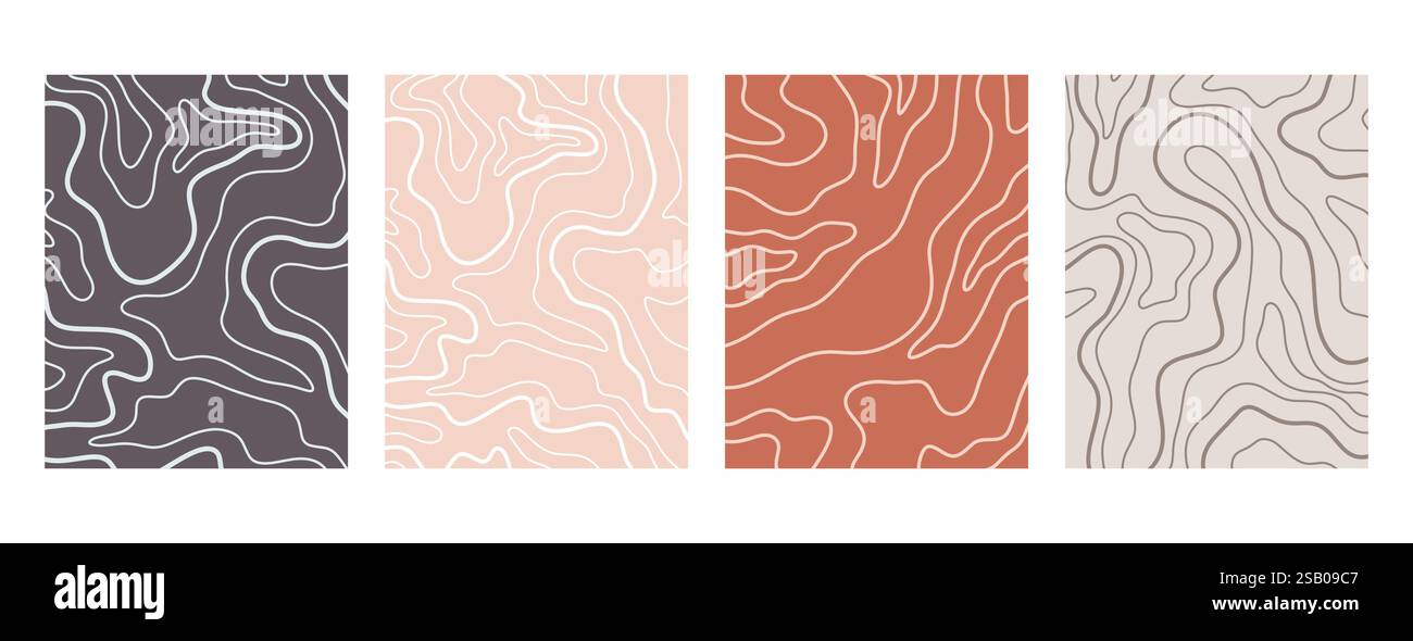 Topography background. Topographic map texture set Stock Vector Image ...