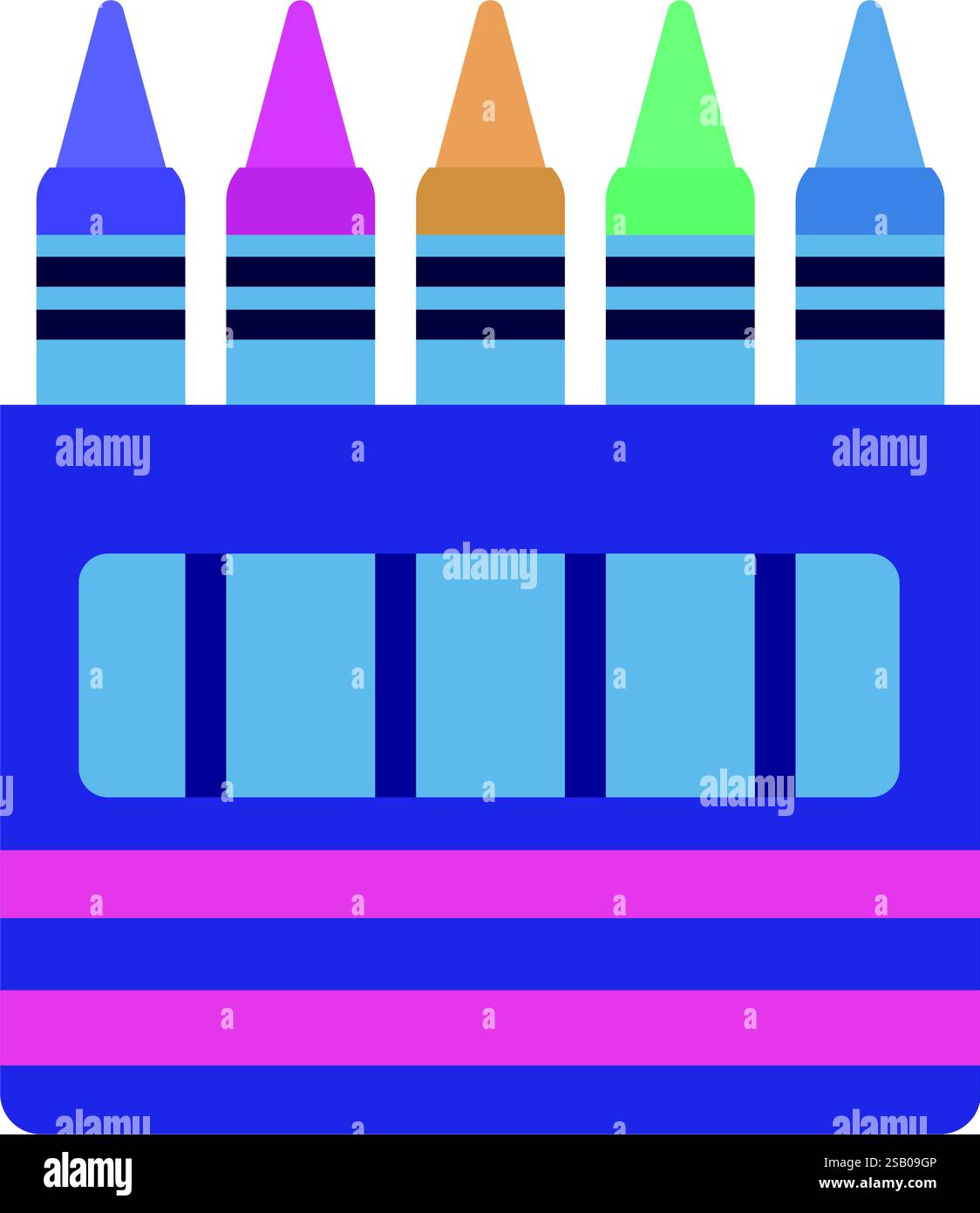 Crayons box Stock Vector Images - Alamy