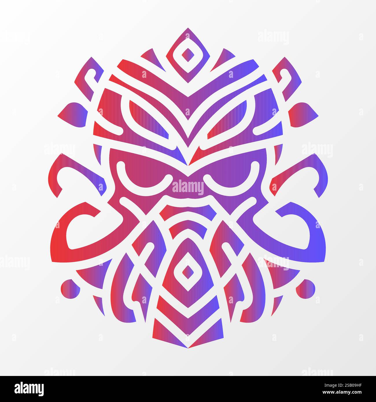 A vibrant geometric illustration of an octopus-inspired mask with ...