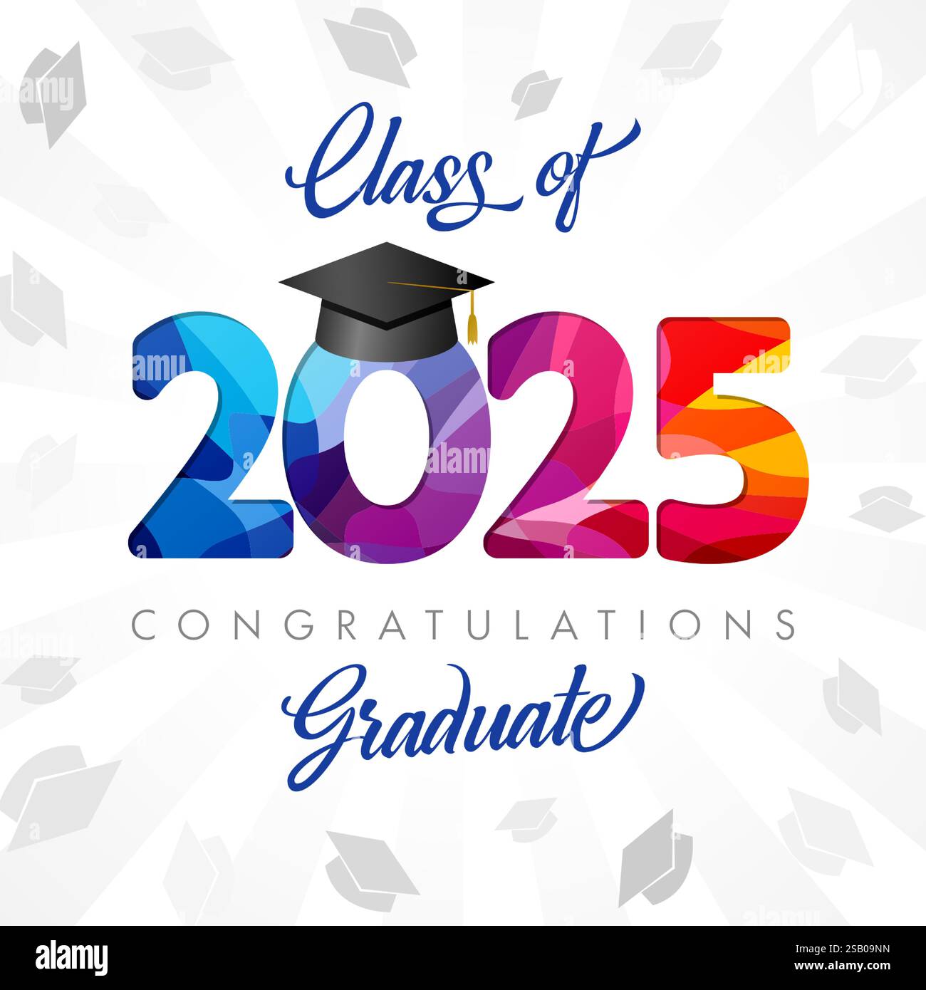 Class of 2025 conggratulations graduate greeting card design ...