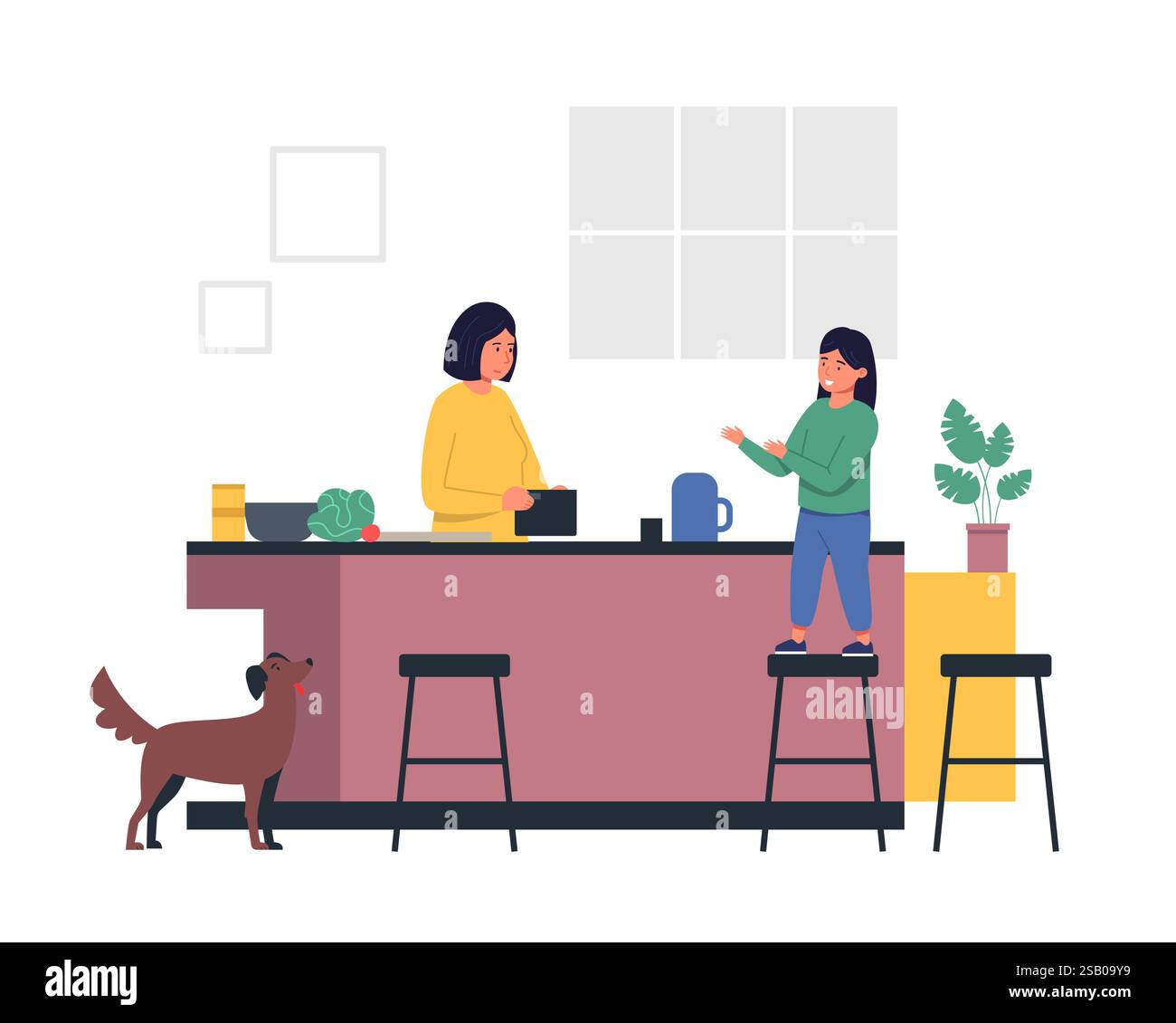 Dog family bonding Stock Vector Images - Alamy