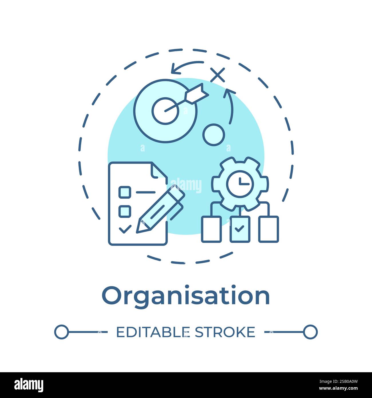 Organisation soft blue concept icon Stock Vector Image & Art - Alamy