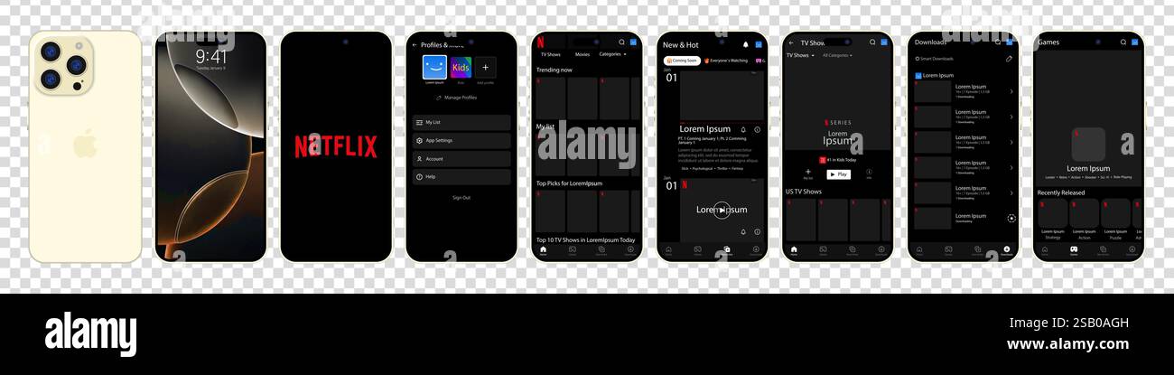 Netflix interface in white iphone 16 pro max. Netflix screen social ...