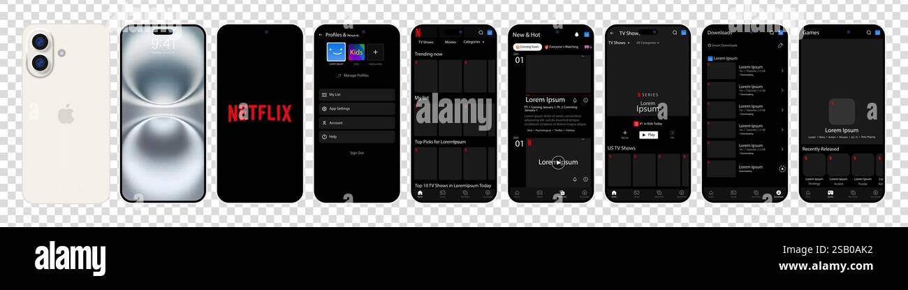 Netflix interface in white iphone 16. Netflix screen social media ...