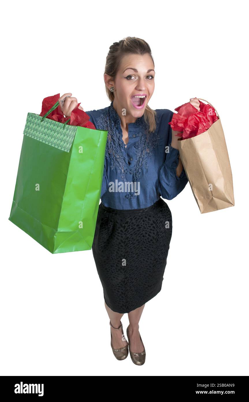 A beautiful young woman on a shopping spree Stock Photo - Alamy
