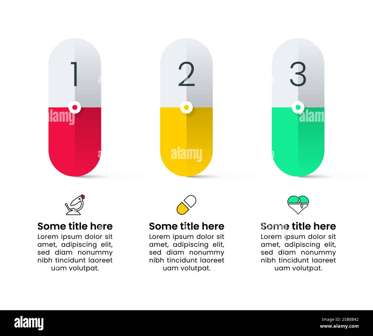 Infographic template with icons and 3 options or steps. Medical concept ...