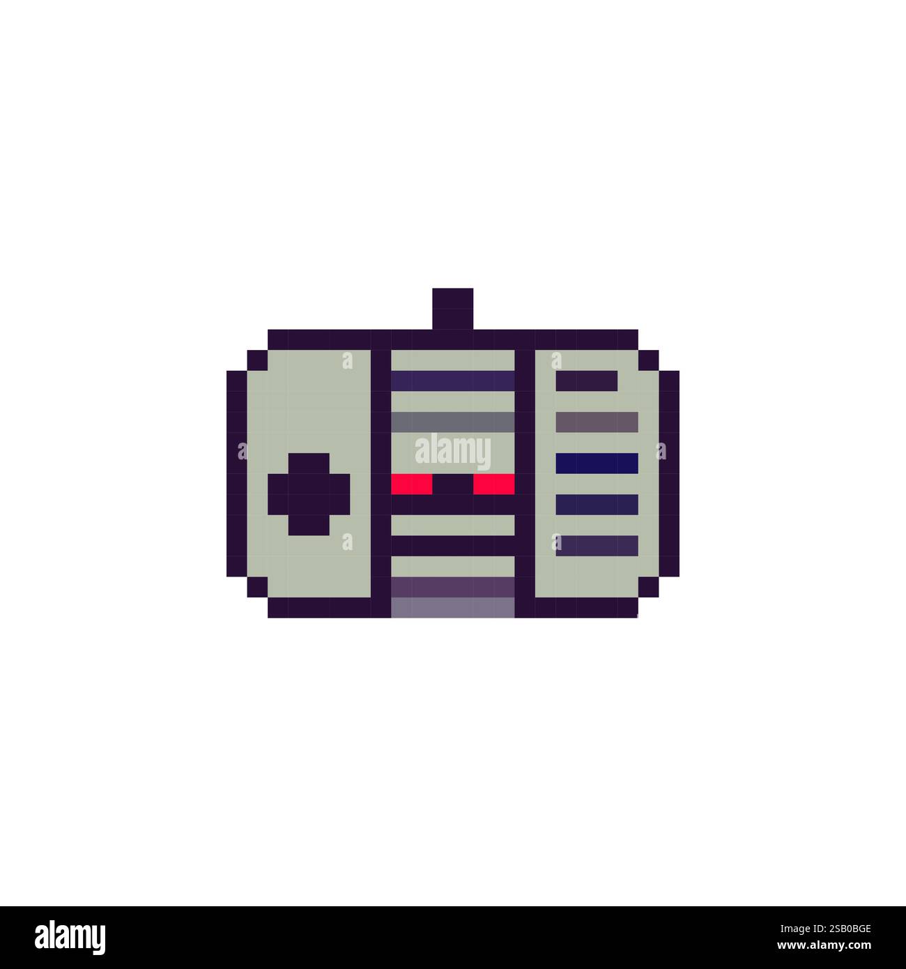 Gamepad logo for console. Game joystick. 8 bit game controller icon ...