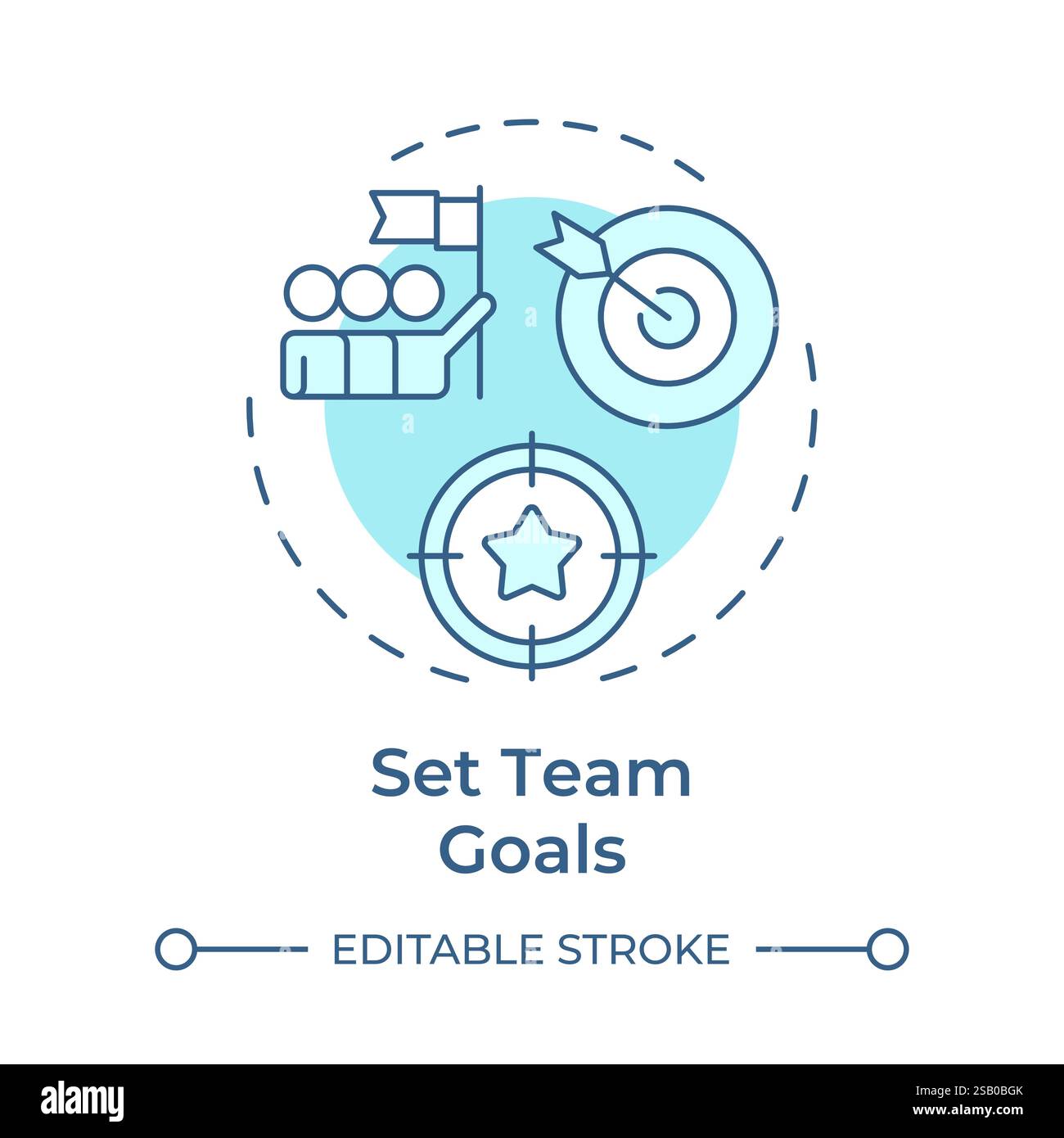 Set team goals soft blue concept icon Stock Vector Image & Art - Alamy