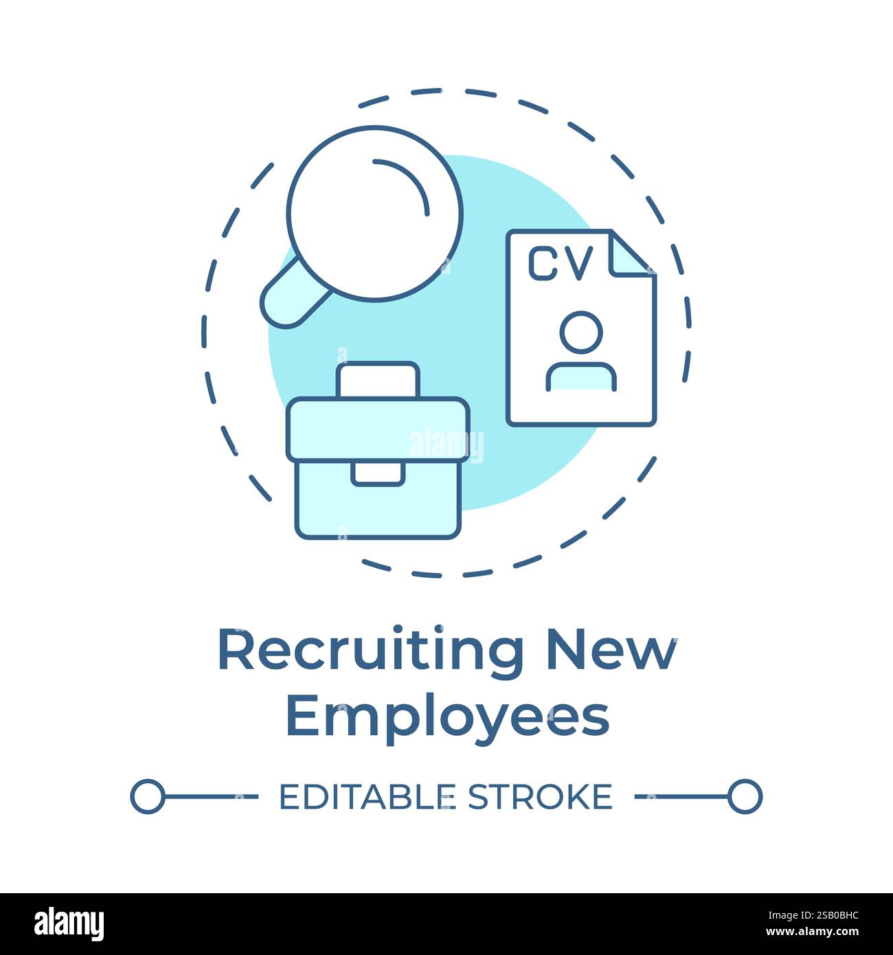 Recruiting new employees soft blue concept icon Stock Vector Image ...