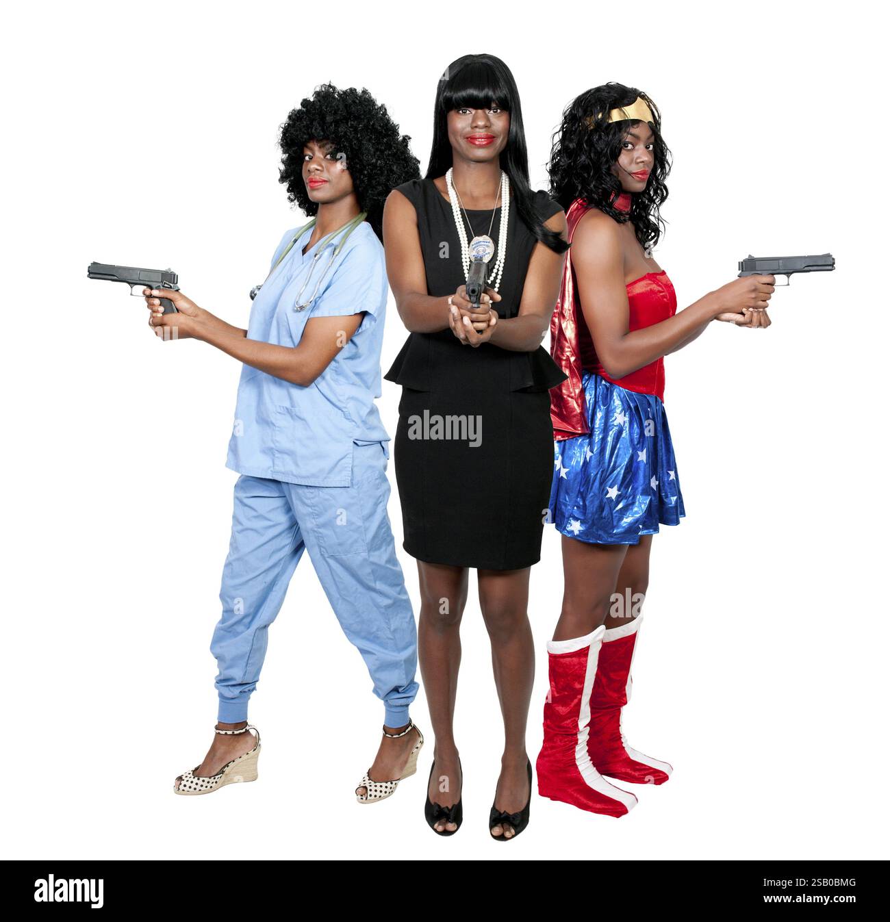 Beautiful black African American police detectives women on the job ...