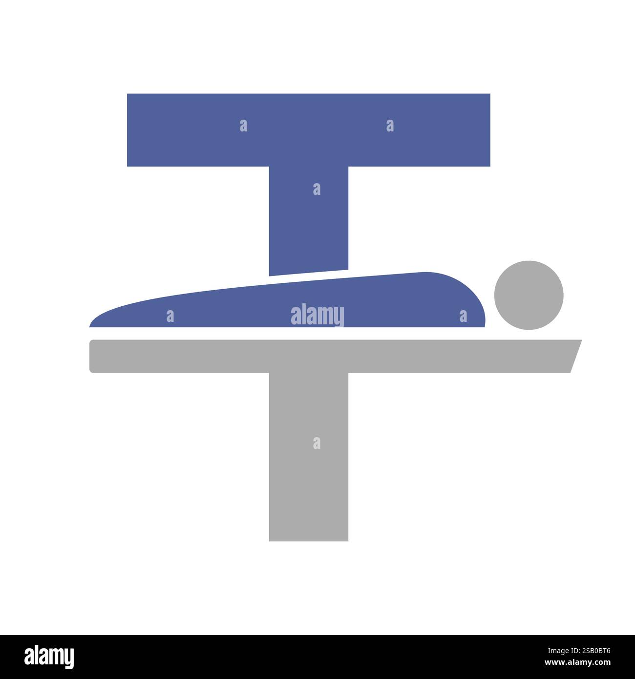 Initial Letter T MRI Symbol Of Medical MRI Procedure Vector Template ...