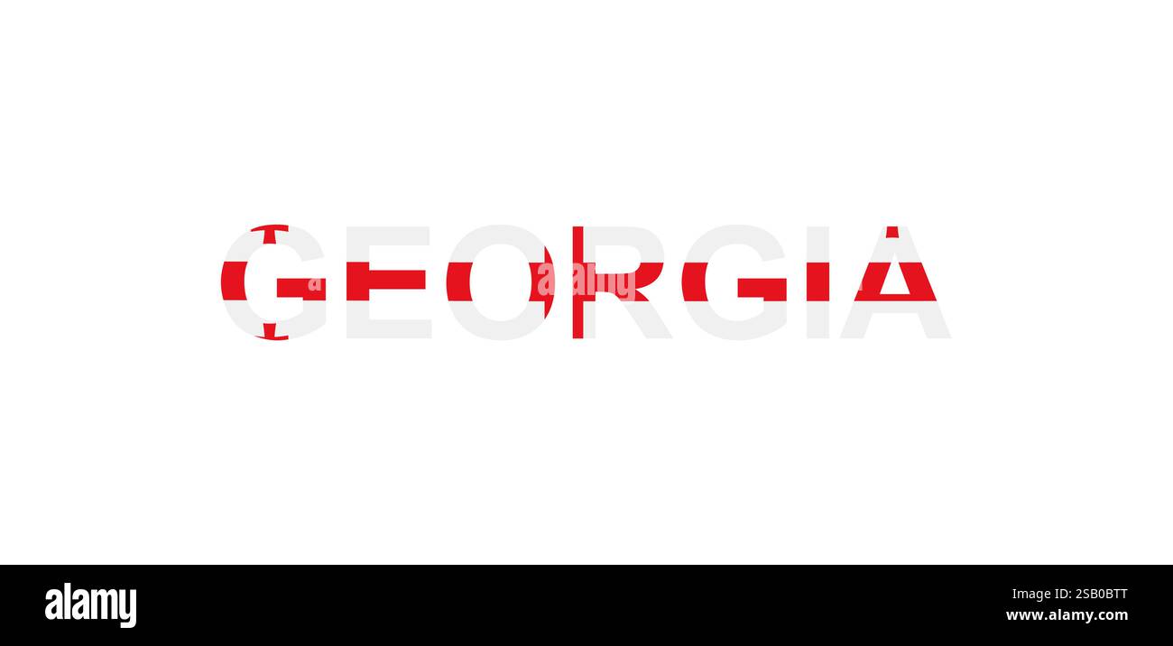 Letters Georgia in the style of the country flag. Georgia word in ...