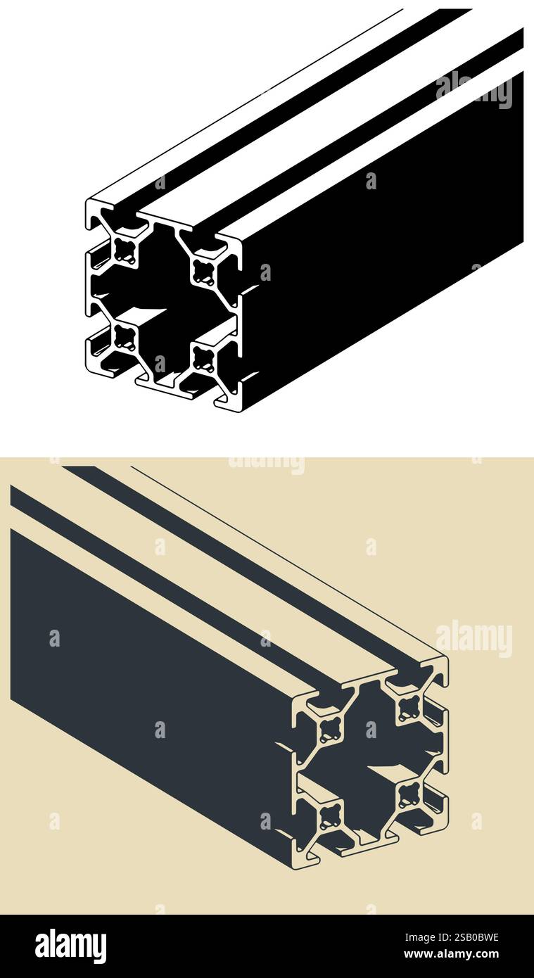 Stylized vector illustrations of aluminum profile close-up Stock Vector Image & Art - Alamy