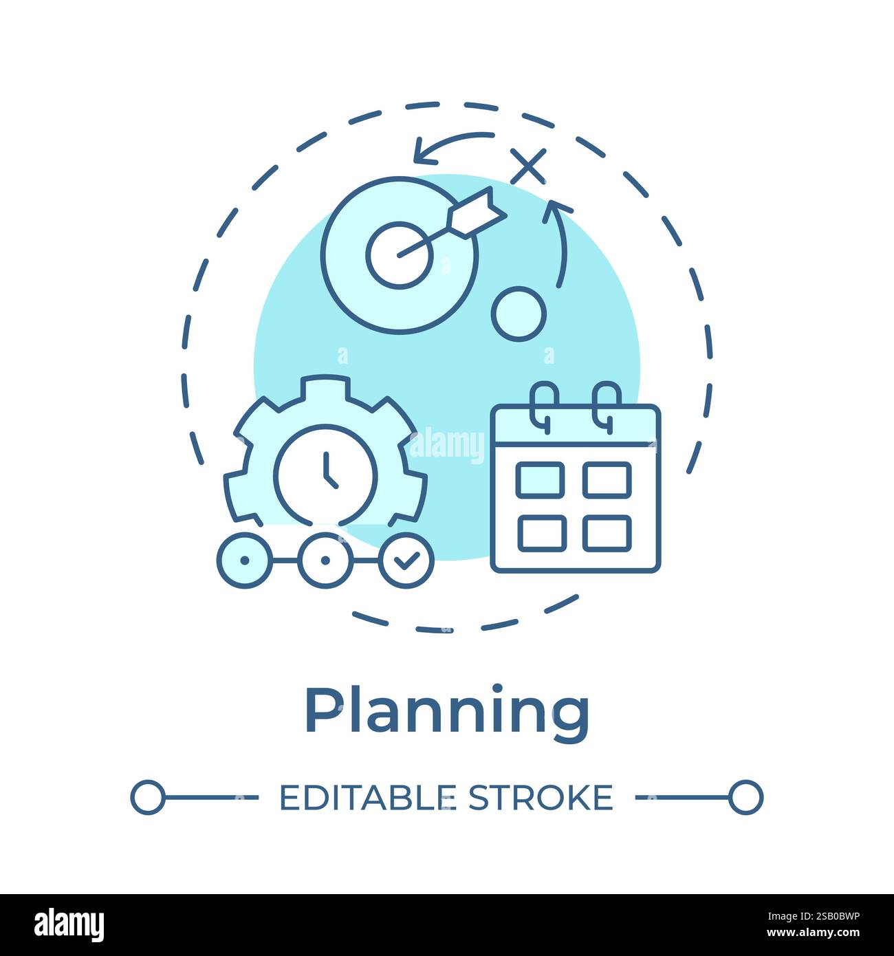 Planning soft blue concept icon Stock Vector Image & Art - Alamy