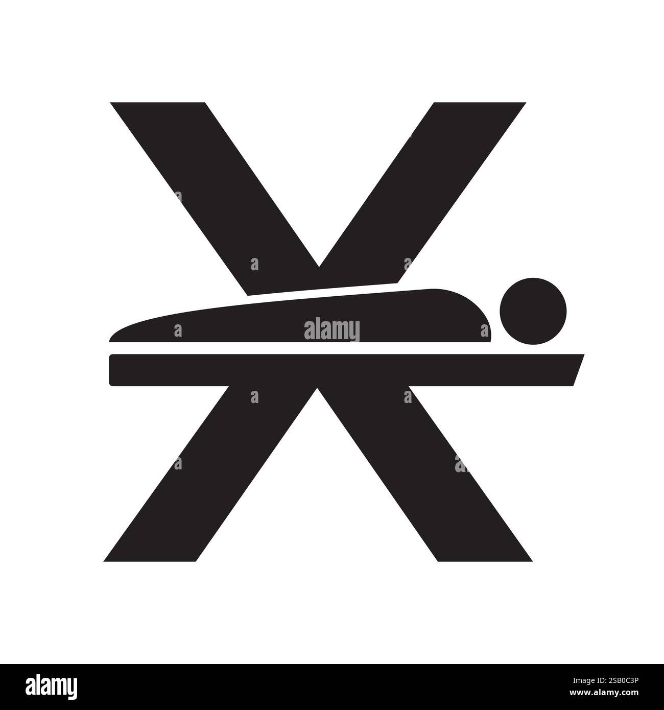 Initial Letter X MRI Symbol Of Medical MRI Procedure Vector Template ...
