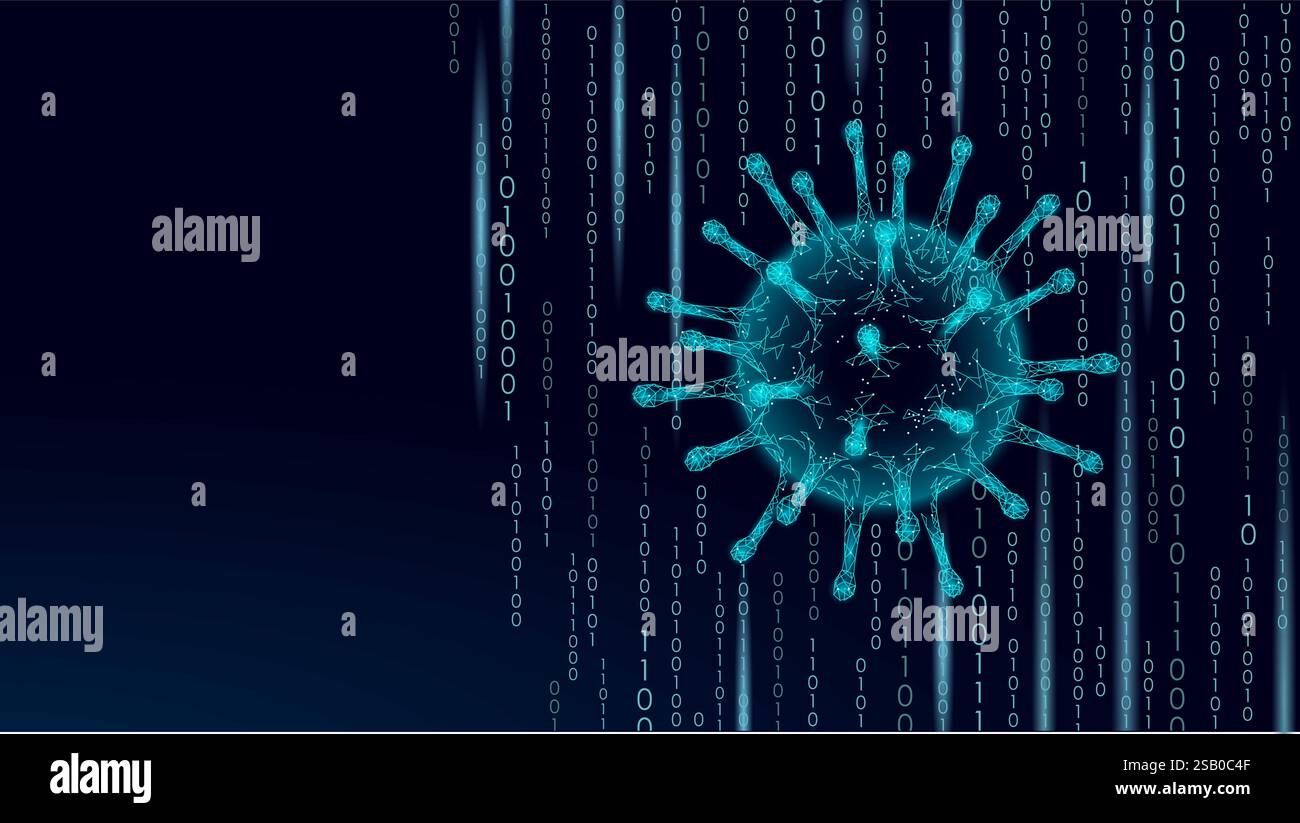 Cybersecurity virus digital. Binary code data stream. Network ...