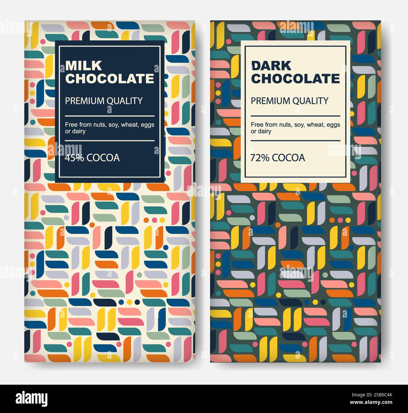 Abstract packaging design of chocolate bars. The original finest ...