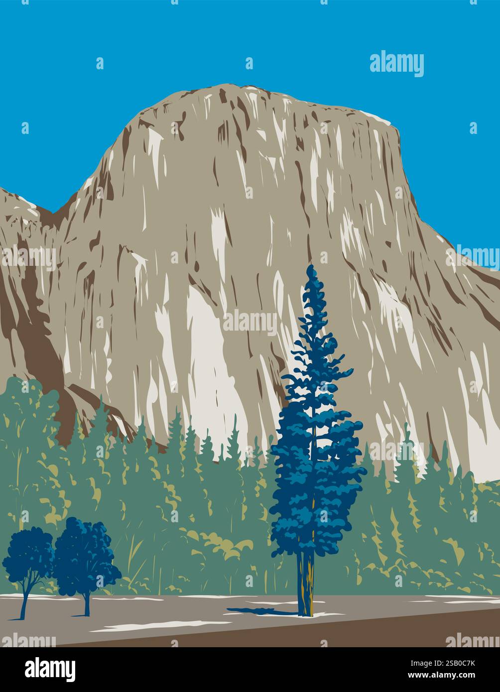 View yosemite waterfall from Stock Vector Images - Alamy