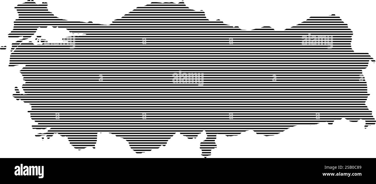 Turkey map with lined pattern vector illustration Stock Vector Image ...