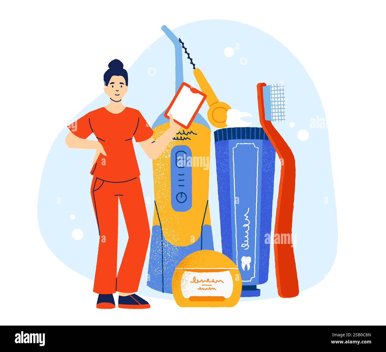 Professional dentist woman explaining Stock Vector Images - Alamy