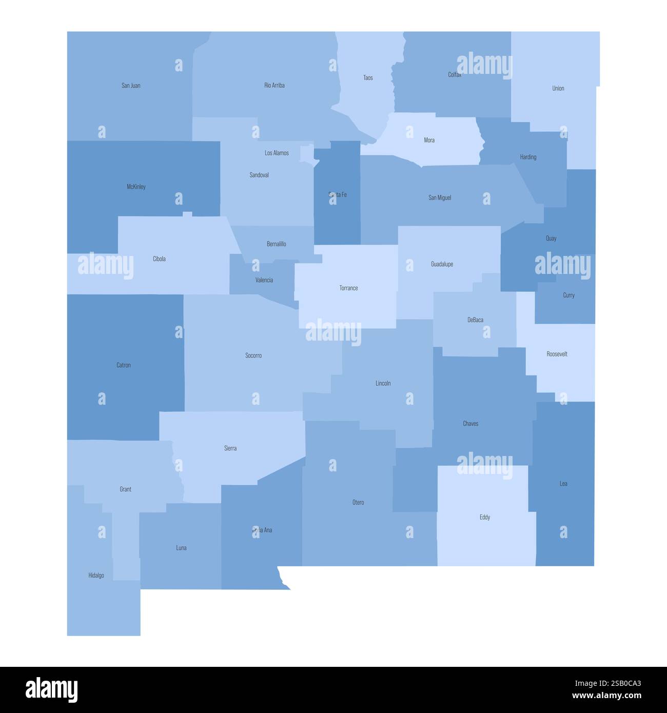 New Mexico, NM - detailed political map of US state. Administrative map ...