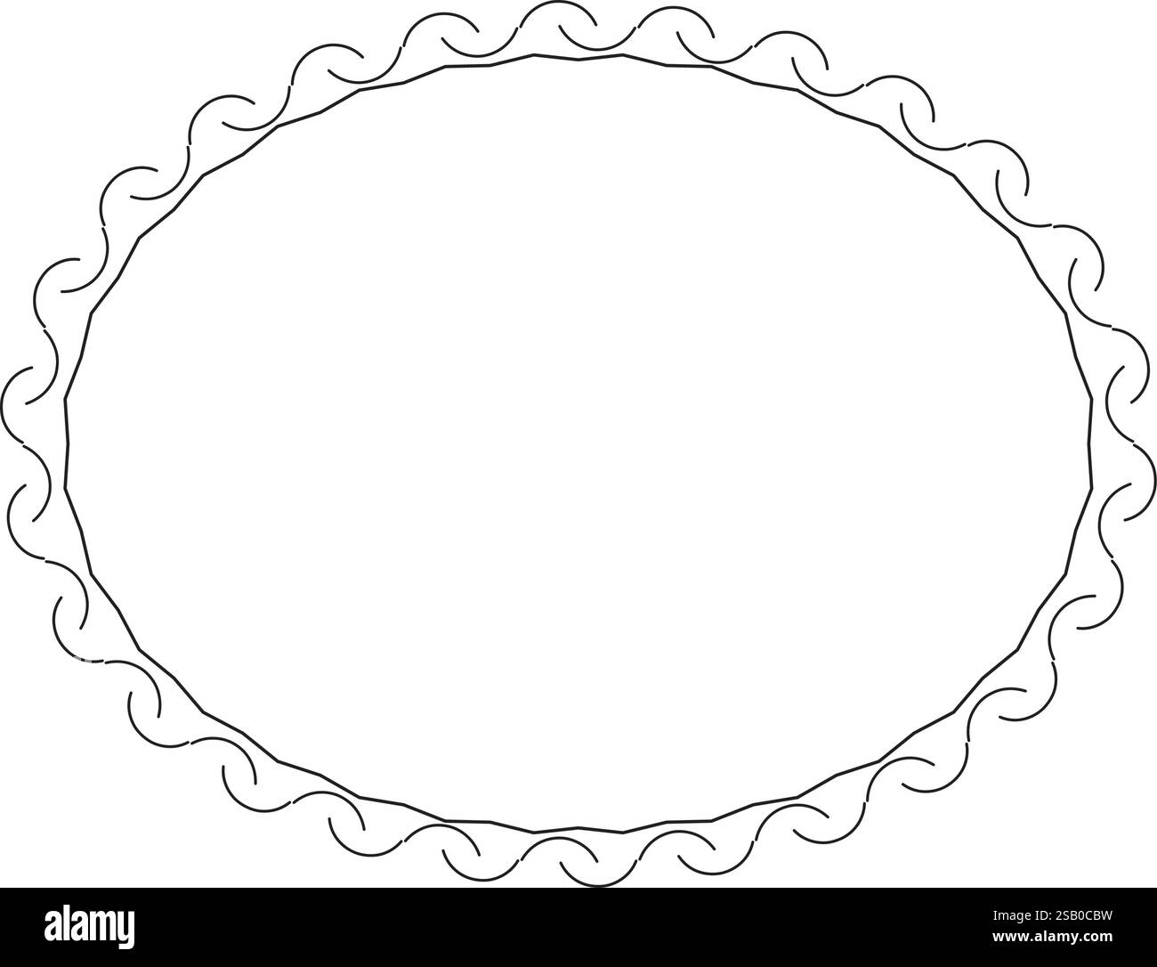 Oval border basic shapes monogram frame Oval border basic shapes ...
